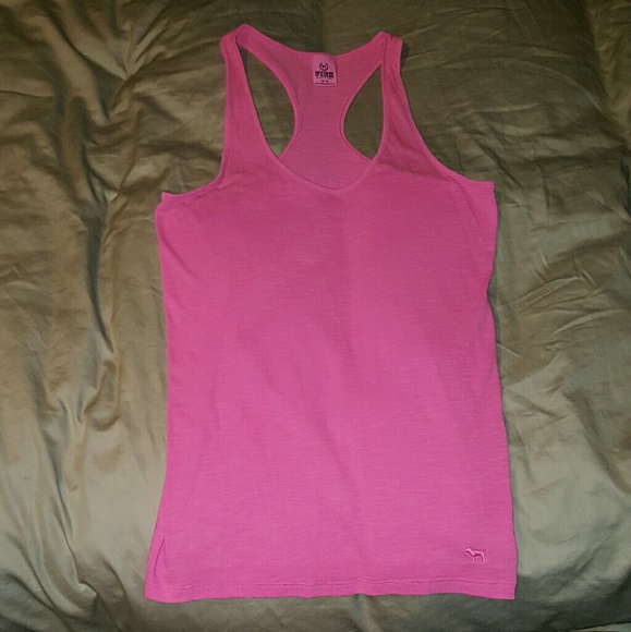 PINK Victoria's Secret | Tops | Hot Pink Razor Back Tank Top Victorias ...