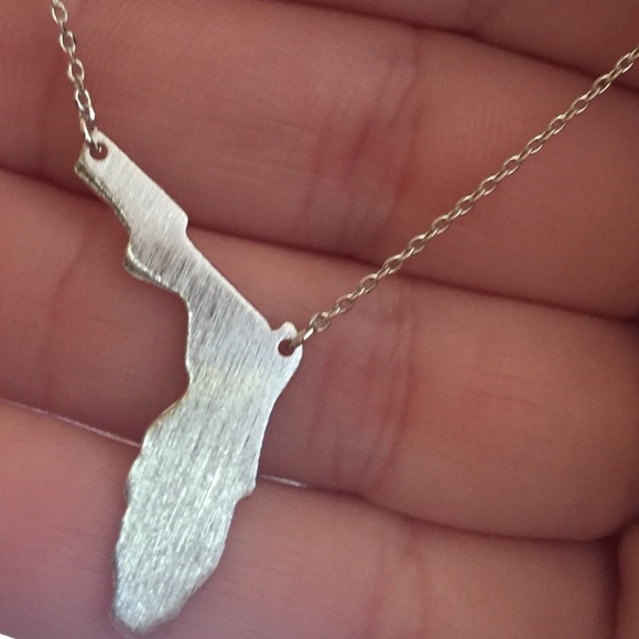 Boutique | Jewelry | Dainty Silver Florida State Necklace | Poshmark