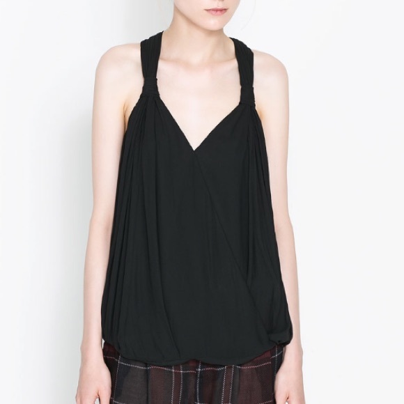 Zara | Tops | Zara Draped Crossover Top | Poshmark
