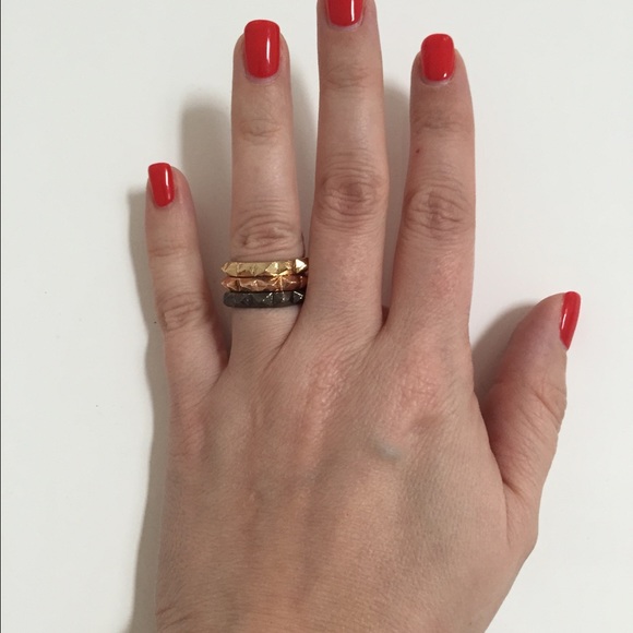 Jewelry | Trio Of Pyramid Bands | Poshmark