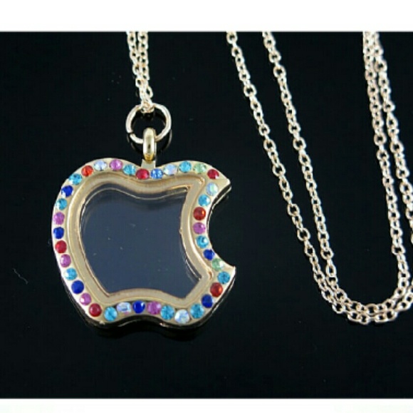 Apple | Jewelry | Living Floating Charm Apple Locket Necklace | Poshmark