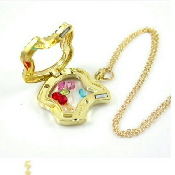 Apple | Jewelry | Living Floating Charm Apple Locket Necklace | Poshmark