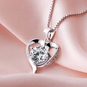 Jewelry | Cubic Zirconia Heart Necklace | Poshmark