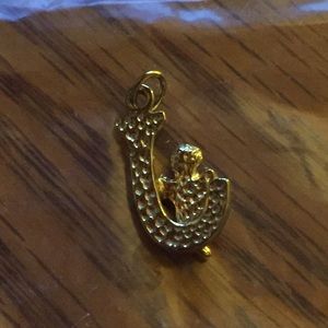 Jewelry | Gold J Initial Pendant With Angel | Poshmark