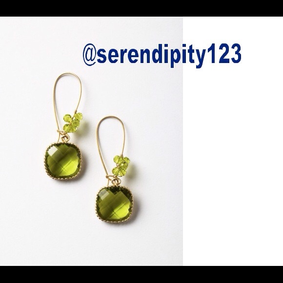 Anthropologie | Jewelry | Anthropologie Gem Confetti Drops Chartreuse ...