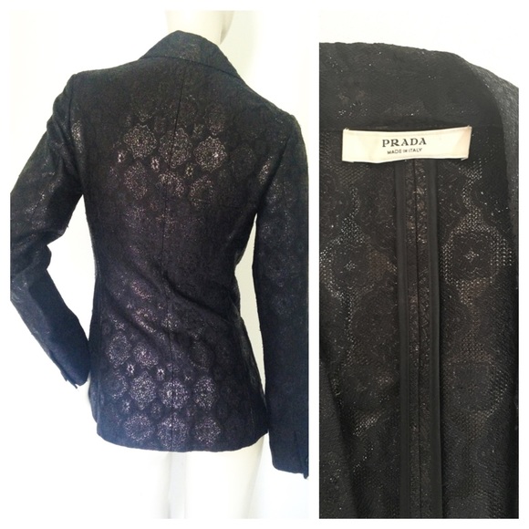 Prada | Jackets & Coats | Prada Brocade Metallic Blazer | Poshmark