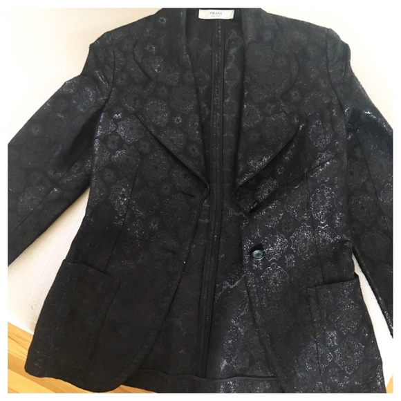 Prada | Jackets & Coats | Prada Brocade Metallic Blazer | Poshmark
