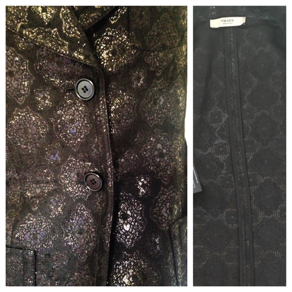 Prada | Jackets & Coats | Prada Brocade Metallic Blazer | Poshmark
