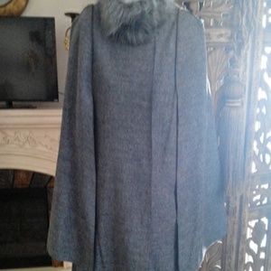 IMAN | Jackets & Coats | Imans Cape Coat With Faux Fur New | Poshmark