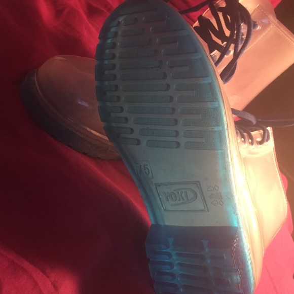 Yoki | Shoes | Blue Clear Jelly Boots | Poshmark
