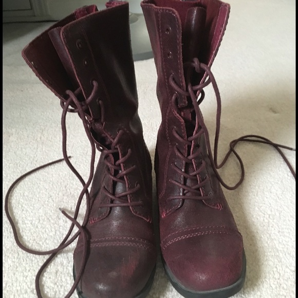 Aldo | Shoes | Wine Colored Aldo Combat Boots Size 6 2 | Poshmark