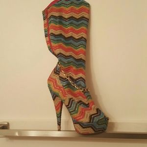 Shoes | Multi Color High Heel Boot | Poshmark