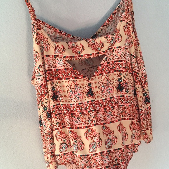 Tops | Printed Medium Length Crop Top | Poshmark