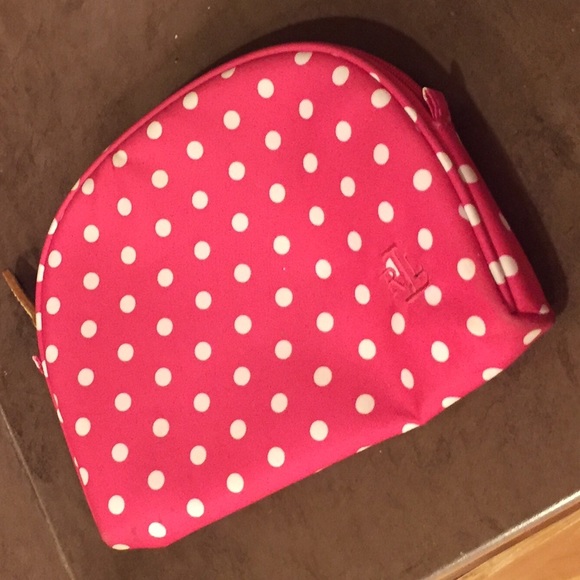 Ralph Lauren | Bags | Hot Pink With White Polka Dot Make Up Bag | Poshmark