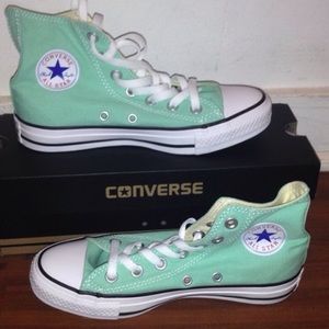 mint colored converse shoes on Poshmark