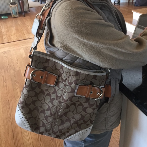 Coach | Bags | Authentic Coach Monogram Bag With Aqua Lining | Poshmark