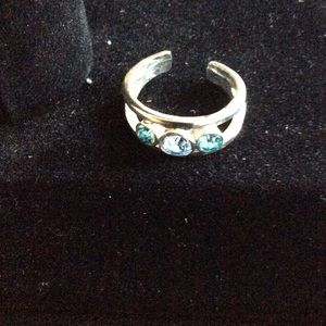 Jewelry | Silver Blue Toe Ring | Poshmark