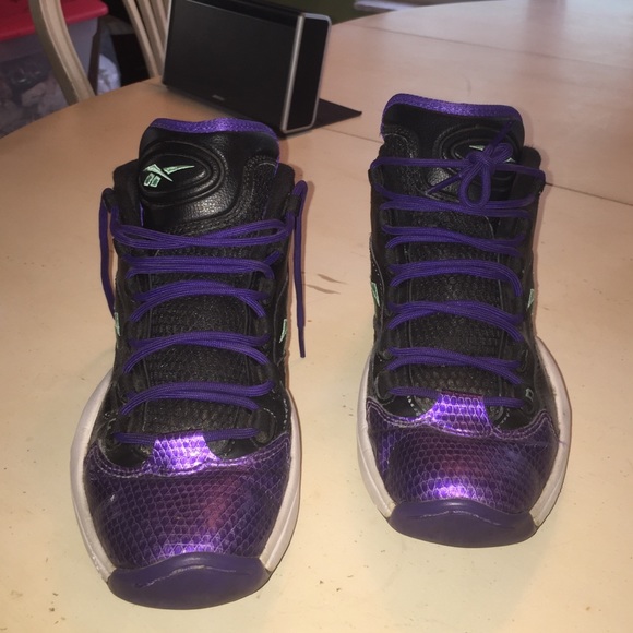 Reebok | Shoes | Reebok Question Mid Blackpurpleemd Seawhite | Poshmark