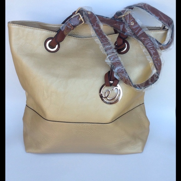 Mia K. Farrow | Bags | Mfk Gold 2 In One Handbag | Poshmark