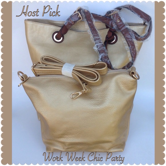Mia K. Farrow | Bags | Mfk Gold 2 In One Handbag | Poshmark