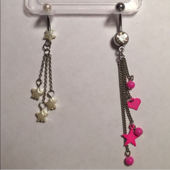 Jewelry | Set Of Two Dangle Belly Button Rings | Poshmark