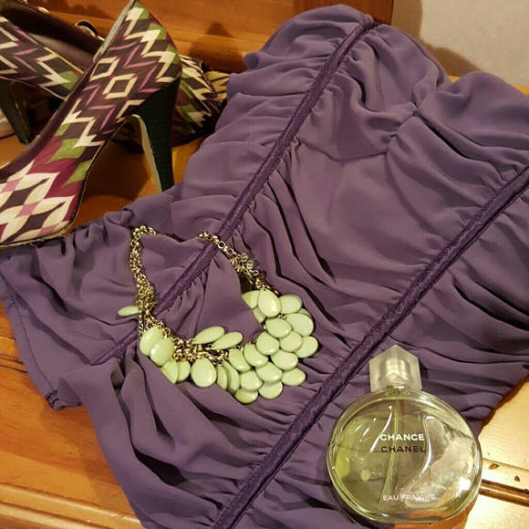 Tops | Flirty Purple Rouched Boudoir Top | Poshmark