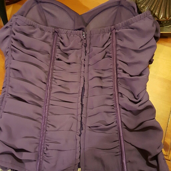 Tops | Flirty Purple Rouched Boudoir Top | Poshmark
