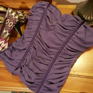 Tops | Flirty Purple Rouched Boudoir Top | Poshmark