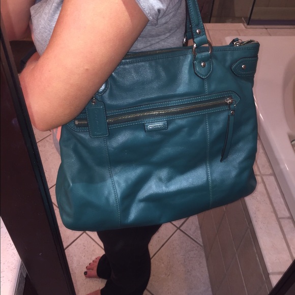 Coach | Bags | Coach Teal Tote Bag | Poshmark