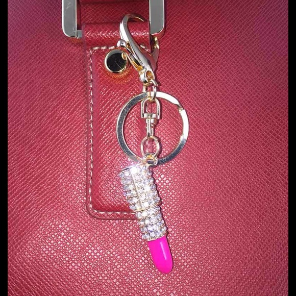 Bling Car Decor | Accessories | Crystal Bling Pink Lipstick Purse Charm ...