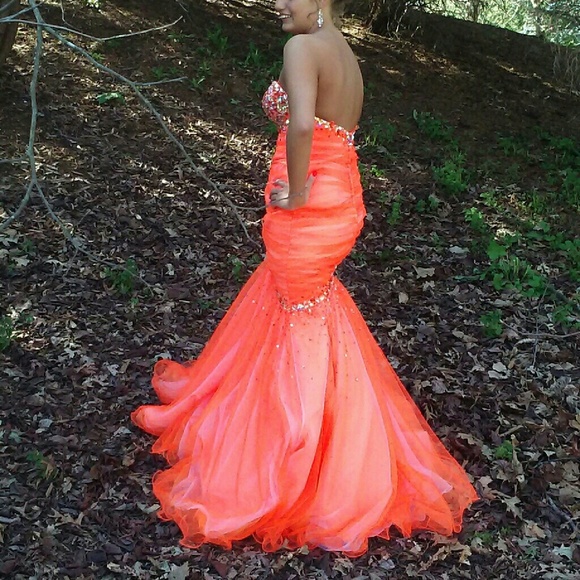 Jovani | Dresses | Jovani Neon Orange Prom Dress | Poshmark