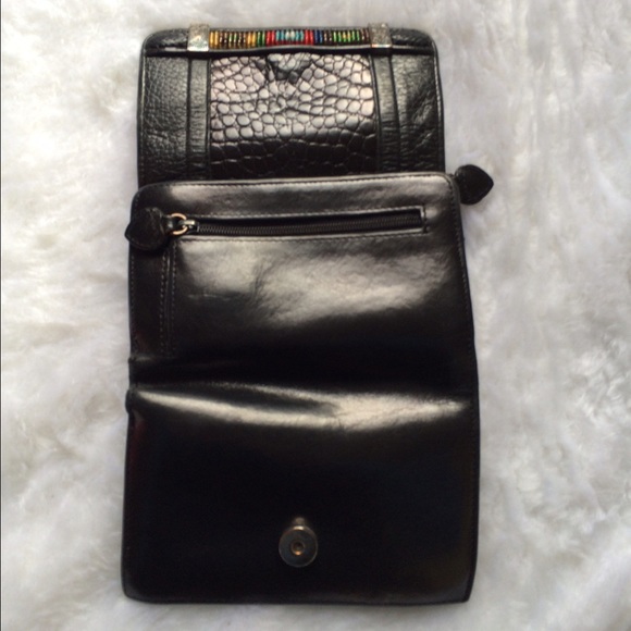 Brighton | Bags | Brighton Black Leather Wallet With Beaded Details ...