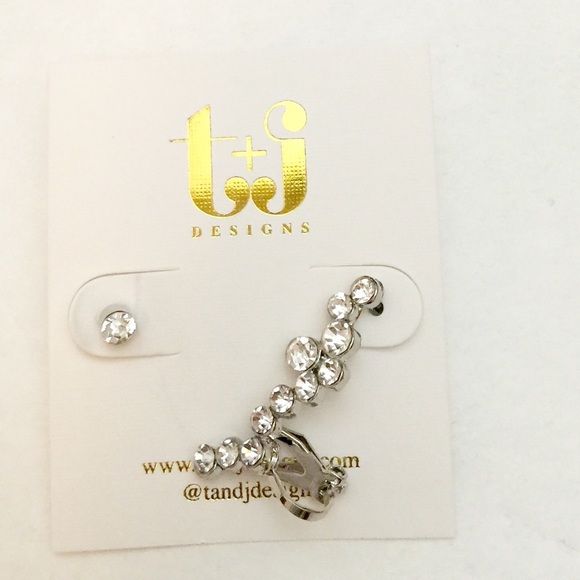 T&J Designs | Jewelry | Tj Stud Clusters Ear Cuff | Poshmark