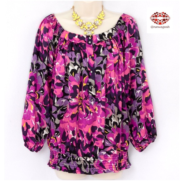 bebe | Tops | Bebe Silk Floral Blouse | Poshmark