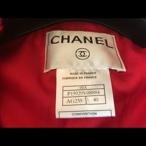 CHANEL | Jackets & Coats | Authentic Chanel Blazer Tweed Red Jacket ...