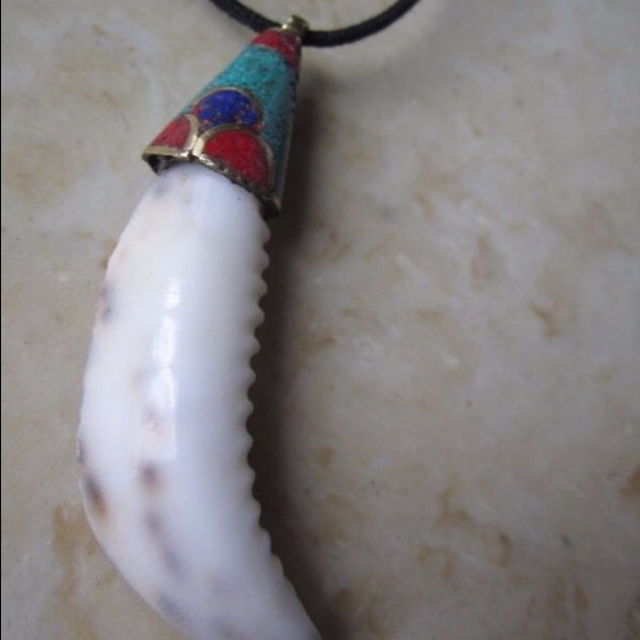 Jewelry | Turquoise Coral Lapis Shell Conch Made Pendant | Poshmark