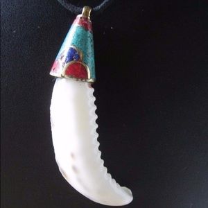 Jewelry | Turquoise Coral Lapis Shell Conch Made Pendant | Poshmark