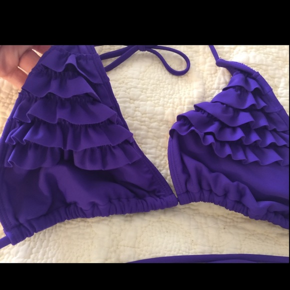 ABS Allen Schwartz | Swim | Coachella Style Purple Ruffle String Bikini ...