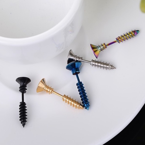 Jewelry | Gold Double Sided Screw Earrings | Poshmark