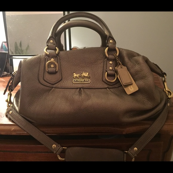 Coach | Bags | Coach Metallic Silver Satchel | Poshmark