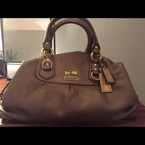 Coach | Bags | Coach Metallic Silver Satchel | Poshmark