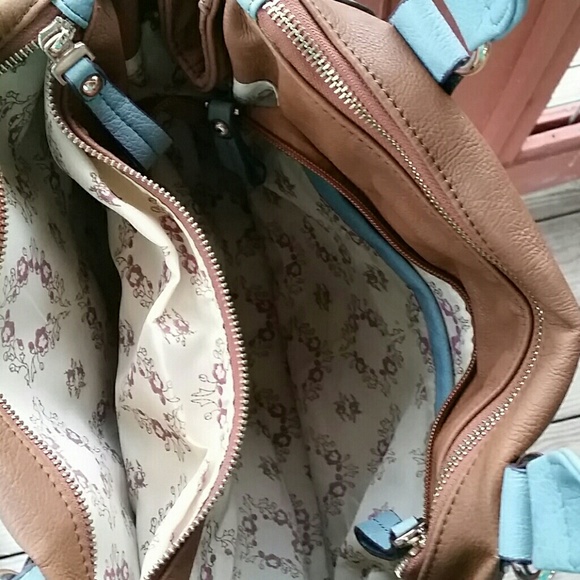 Charming Charlie | Bags | Cute Brown And Light Blue Purse | Poshmark