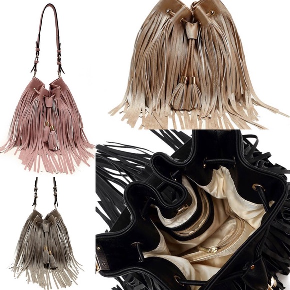 Bags | Sasha Fringe Drawstring Bag 52 2trende | Poshmark
