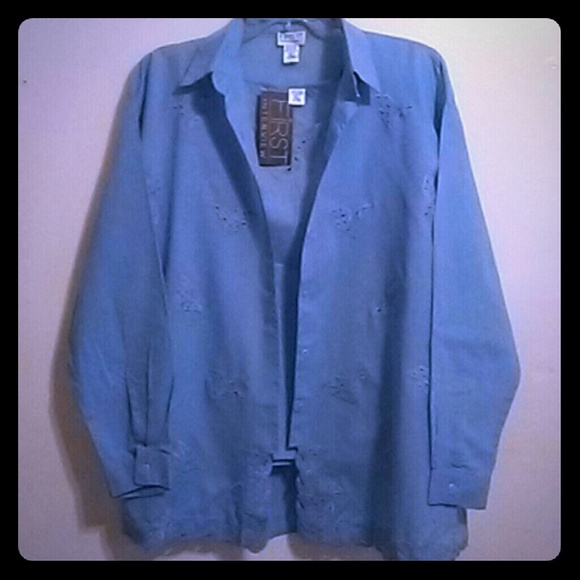 First Interview | Tops | 2pc Sky Blue Blouse Set Matching Top Wellmade ...