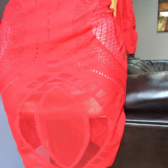 Dresses | Sexy Sheer Red Lace Dress | Poshmark