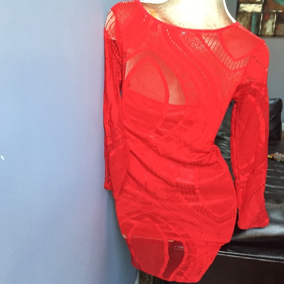 Dresses | Sexy Sheer Red Lace Dress | Poshmark