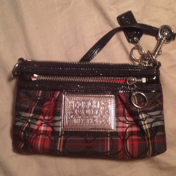 Coach | Bags | Coach Tartan Red Poppy Purse With Wallet | Poshmark