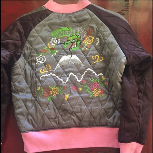 GoldHawk | Jackets & Coats | Goldgawk Satin Embroidered Bomber Jacket ...