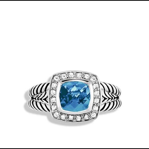 David Yurman | Jewelry | David Yurman Blue Topaz Ring With Diamonds ...