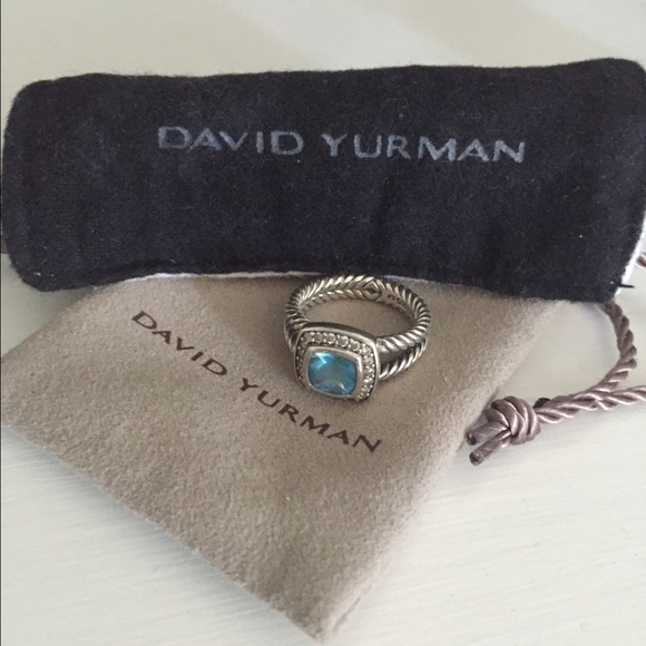 David Yurman | Jewelry | David Yurman Blue Topaz Ring With Diamonds ...